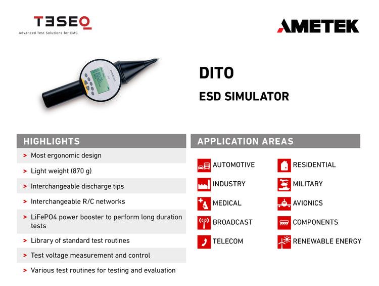 EM Test Dito - Rent & Buy 16 kV ESD Simulator for IEC 61000-4-2