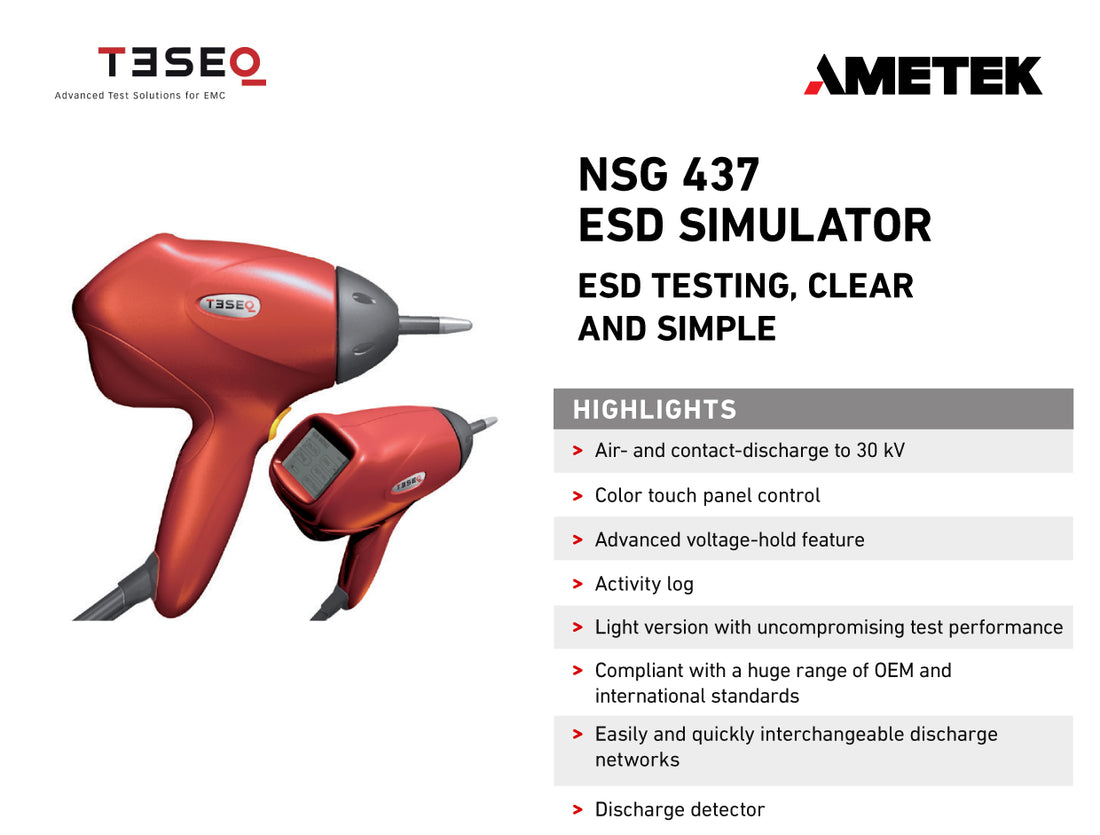 Teseq NSG 437 - Rent & Buy 30 kV ESD Gun/Simulator